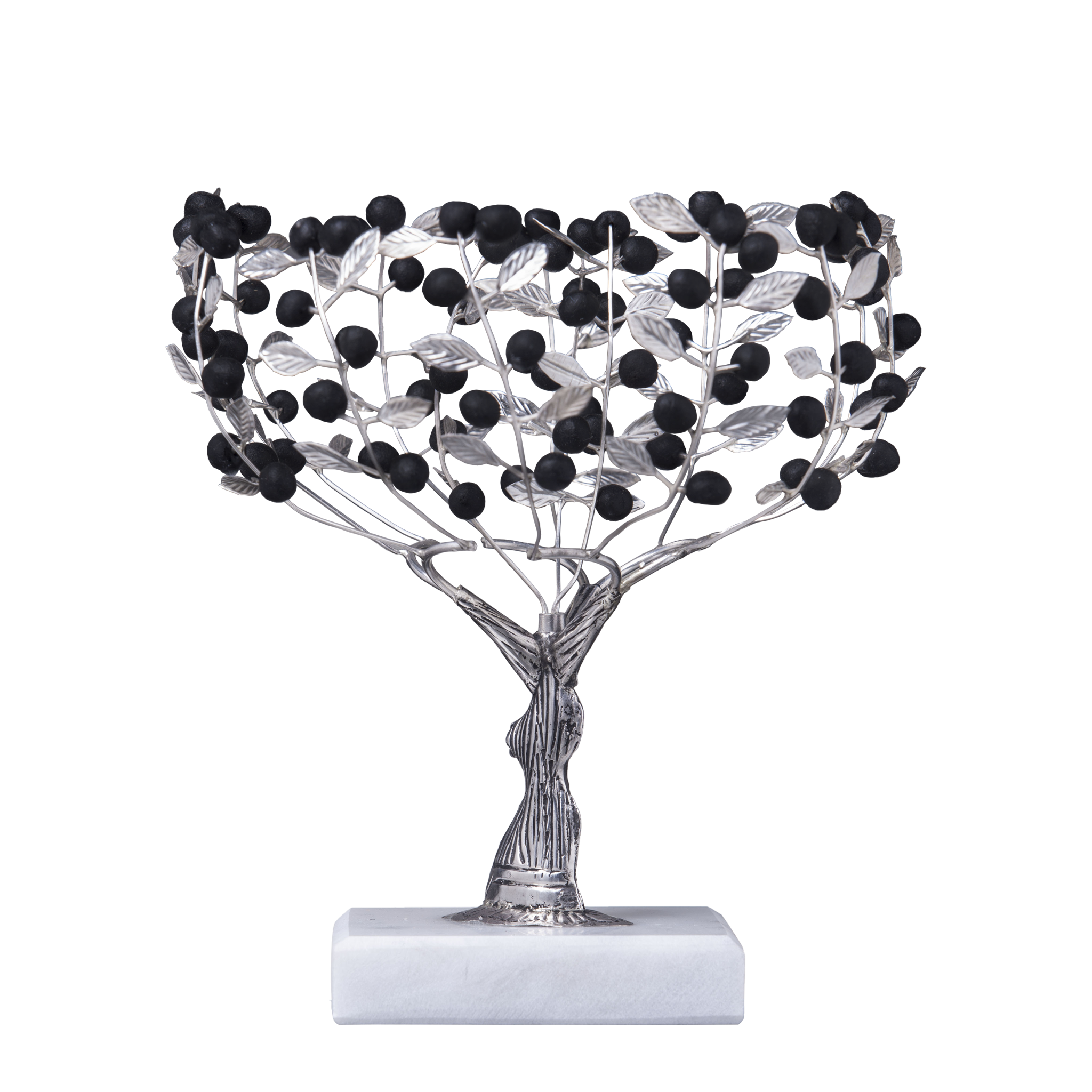 Silver Olive Tree with Ambergris T3 ~ Wire Tree Sculpture – barkastore.com